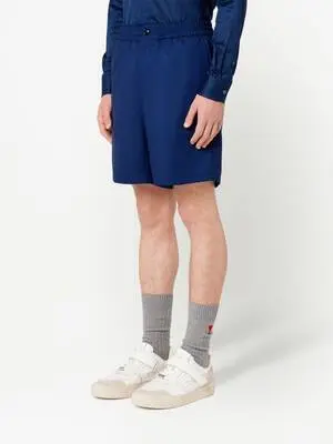 Ami Straight Leg Wool Shorts - Blue