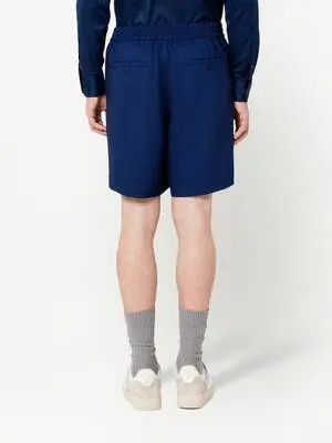 Ami Straight Leg Wool Shorts - Blue