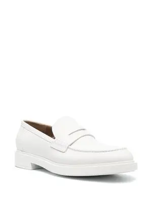 GIANVITO ROSSI Leather Penny Loafers - White