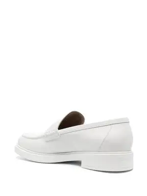 GIANVITO ROSSI Leather Penny Loafers - White