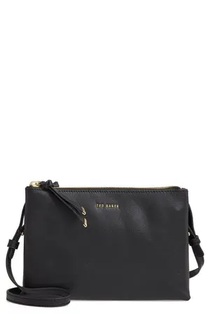 Ted Baker London Daniibar Double Zip Leather Crossbody Bag