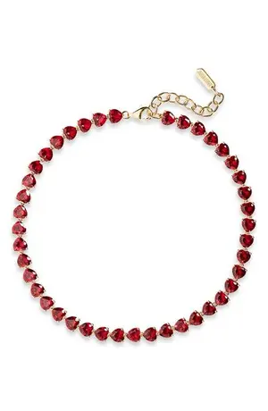 Judith Leiber Cubic Zirconia Heart Tennis Necklace