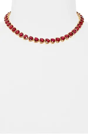 Judith Leiber Cubic Zirconia Heart Tennis Necklace