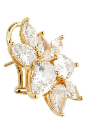 Judith Leiber Cubic Zirconia Cluster Earrings - Gold Clear