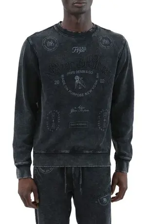 PRPS Plan Embellished Cotton Graphic Sweatshirt