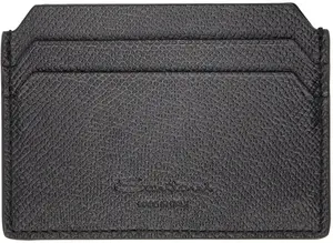 Santoni Santoni Black Saffiano Card Holder - Black-n50