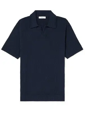 Mr P. Jacquard-knit Cotton Polo Shirt