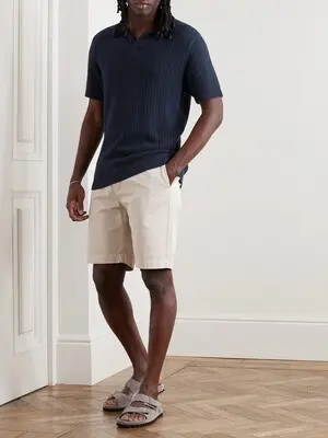 Mr P. Jacquard-knit Cotton Polo Shirt