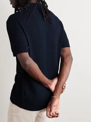 Mr P. Jacquard-knit Cotton Polo Shirt