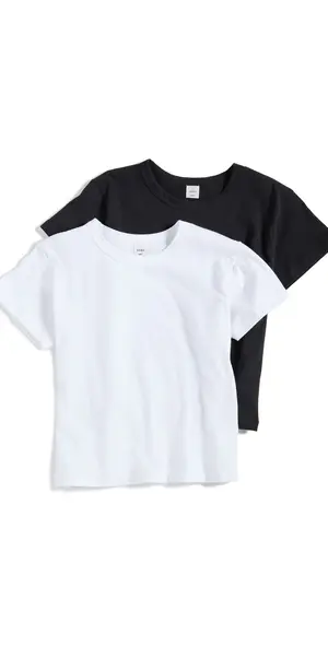 LESET Margo Tee 2 Pack - White/black