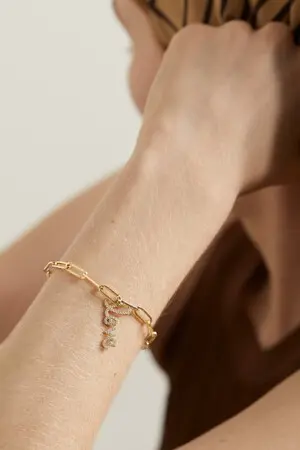 SYDNEY EVAN Medium Love 14-karat Diamond Bracelet