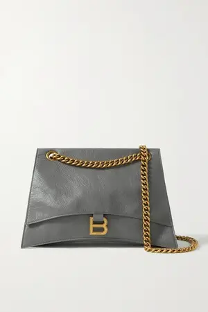 Balenciaga Hourglass Crinkled-leather Shoulder Bag