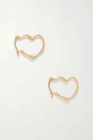 LOREN STEWART Net Sustain Heart Feels 14-karat Recycled Hoop Earrings - Gold