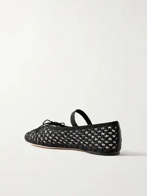 LOEFFLER RANDALL Leonie Raffia Mary Jane Ballet Flats - Black