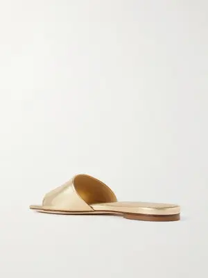 AeydĒ Anna Metallic Leather Slides