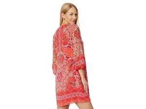 Vince Camuto Chiffon Tie Neck Balloon Sleeve Float Dress