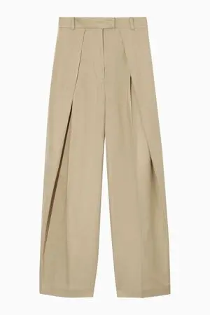 Cos Relaxed Tailored Linen Wide-leg Pants