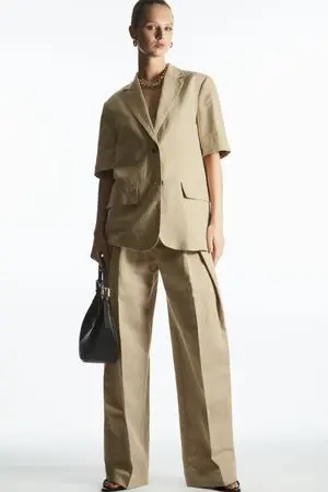 Cos Relaxed Tailored Linen Wide-leg Pants