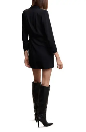 Mango Long Sleeve Wrap Dress