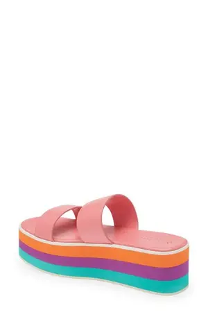 CECELIA NEW YORK King Platform Slide Sandal - Salmon Multi