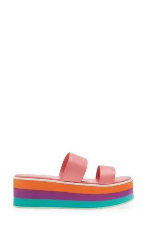 CECELIA NEW YORK King Platform Slide Sandal - Salmon Multi