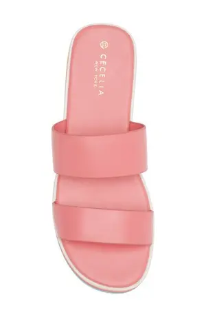 CECELIA NEW YORK King Platform Slide Sandal - Salmon Multi
