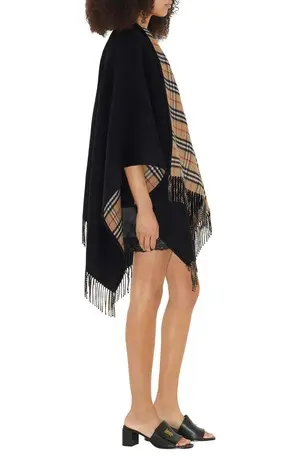 Burberry Check Reversible Wool Cape