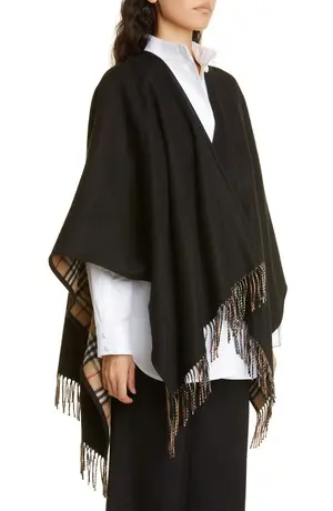 Burberry Check Reversible Wool Cape