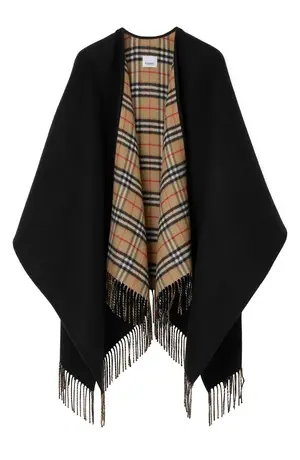 Burberry Check Reversible Wool Cape