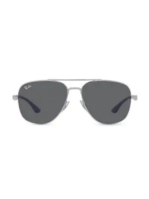 Ray-ban Men's RB3683 Metal Square Sunglasses - Gold Flash - Silver