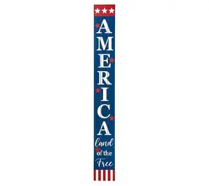 GLITZHOME 60' America Stars & Stripes Patriotic Porch Sign - One-color