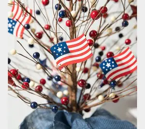 GLITZHOME 20 Americana Red White & Blue Berryable Tree