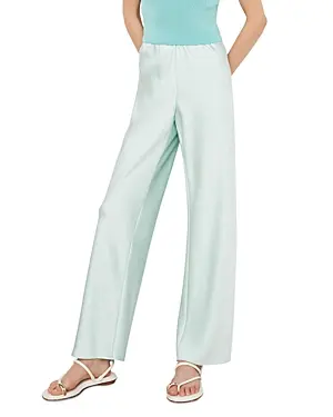 Vince High Waist Wide Leg Satin Pants Melon Dew