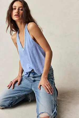 Free People Care FP Karri Swing Tank By Free People Blue