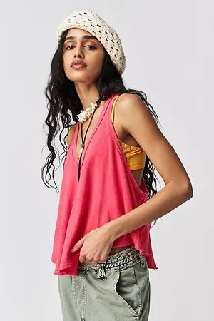 Free People Care FP Karri Swing Tank By Free People Watermelon Wedge