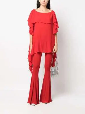 Blumarine Draped Semi-sheer Blouse
