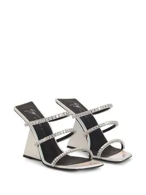 GIUSEPPE ZANOTTI 105mm Clarence Sandals - Silver