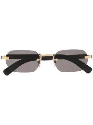 Cartier Rectangle Rimless Sunglasses - Black