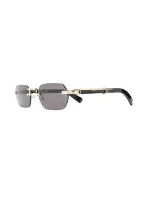 Cartier Rectangle Rimless Sunglasses - Black