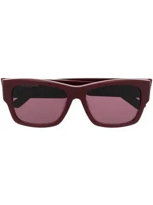 Balenciaga Enamelled-logo Sunglasses - Red
