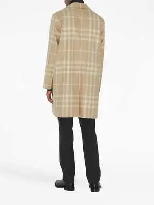 Burberry Checked Cotton Long Coat