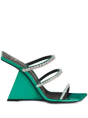 GIUSEPPE ZANOTTI 105mm Clarence Sandals - Green