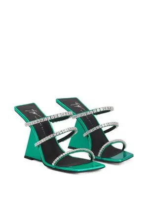 GIUSEPPE ZANOTTI 105mm Clarence Sandals - Green