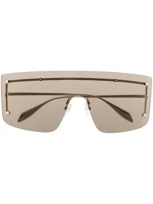Alexander McQueen Mask Sunglasses - Gold