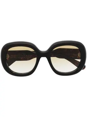 Chloé Logo-print Oversized Sunglasses - Brown