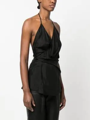 Rick Owens Laura Wraparound Halterneck Top