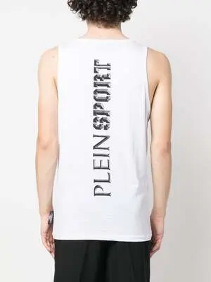 PLEIN SPORT Tiger-print Tank Top - White