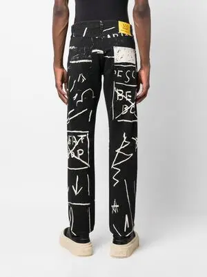 HONEY FUCKING DIJON Doodle-print Trousers