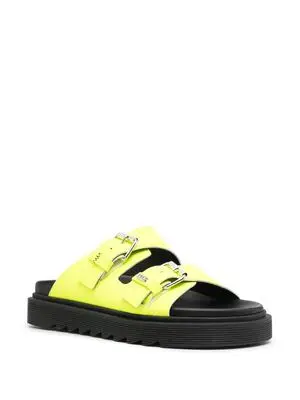 Gcds Buckle-strap Leather Slides