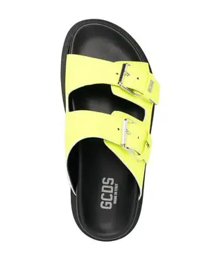 Gcds Buckle-strap Leather Slides